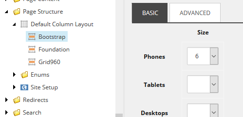 The grid settings | Sitecore Documentation