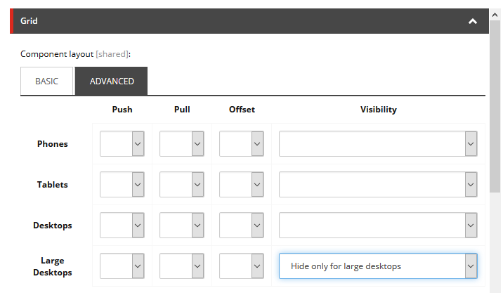 The grid settings | Sitecore Documentation
