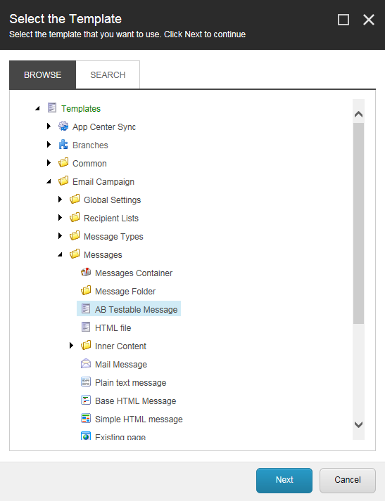 Building a custom message template | Sitecore Documentation