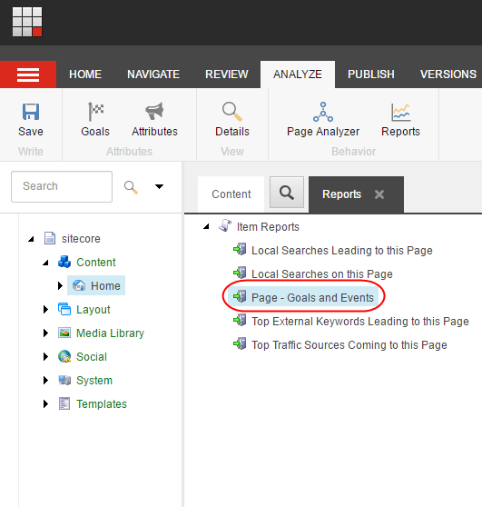 Save and print an analytics report | Sitecore Documentation