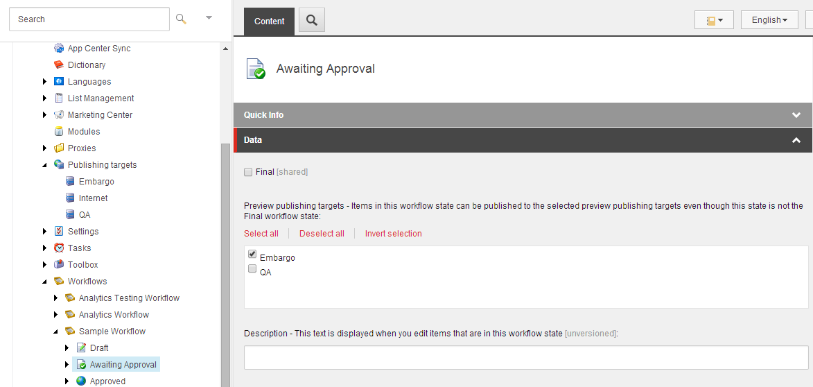Publishing items to a preview publishing target | Sitecore Documentation