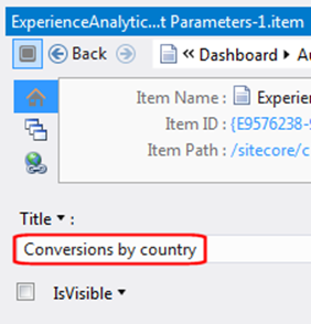 Walkthrough: Adding a bar chart to an Experience Analytics report | Sitecore Documentation