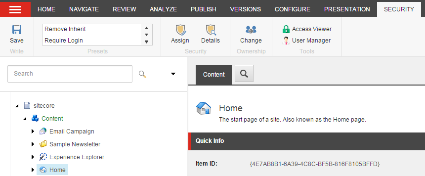 The security tools | Sitecore Documentation