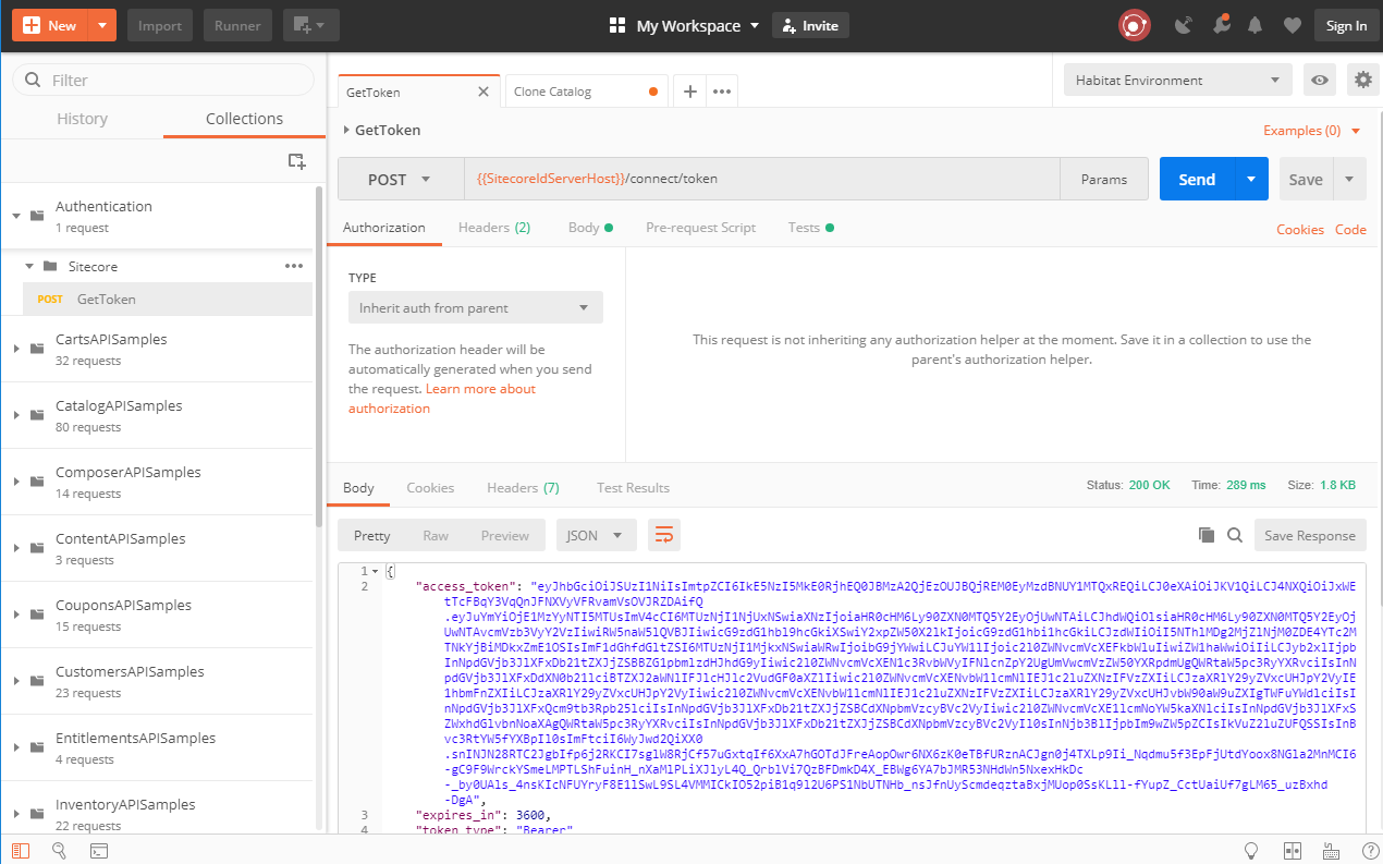 Postman でのサンプル API 呼び出しの実行 | Sitecore Documentation