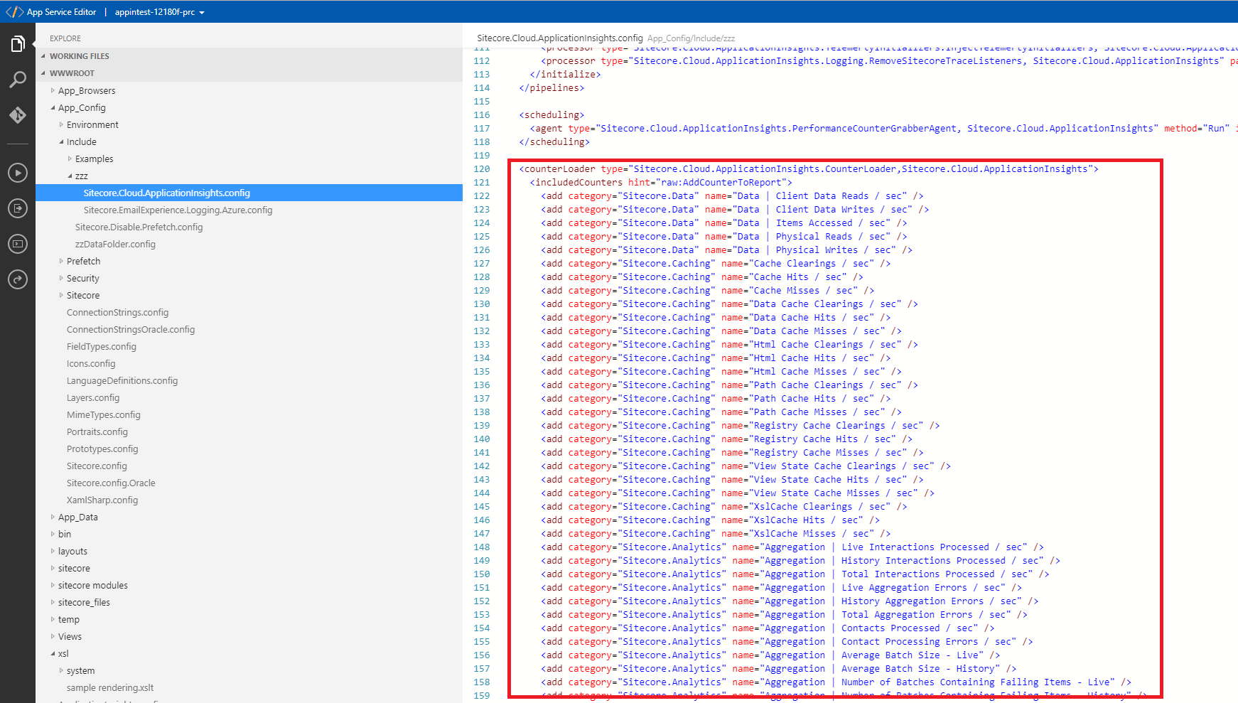 Application Insights のデプロイ後の設定 | Sitecore Documentation