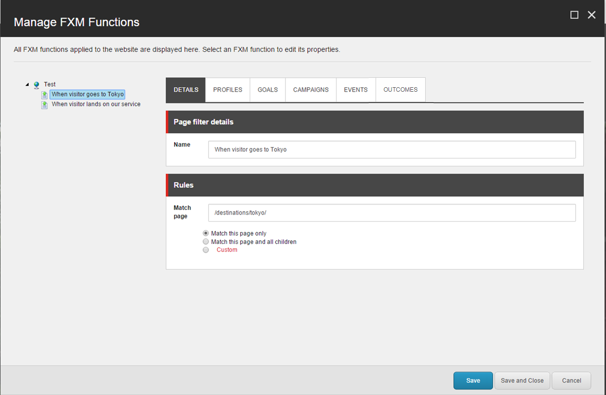 FXM の外部 Web サイトにプロファイル カードを割り当てる | Sitecore Documentation
