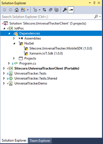 NuGet および MS Visual Studio 使用して Universal Tracker SDK をインストールする | Sitecore Documentation