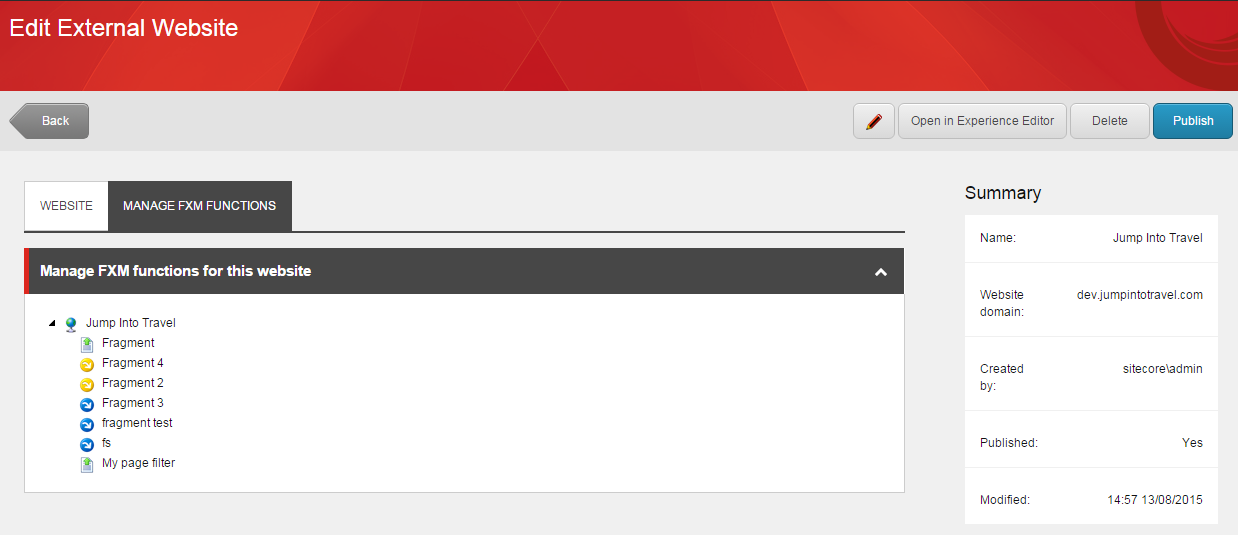 FXM機能の管理 | Sitecore Documentation
