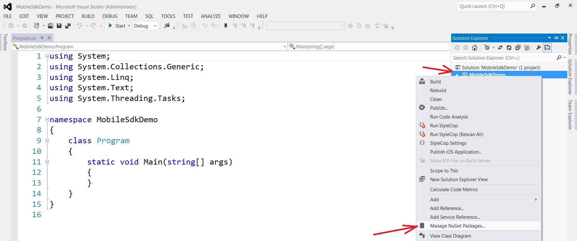 Installing the Universal Tracker SDK using NuGet and MS Visual Studio | Sitecore Documentation