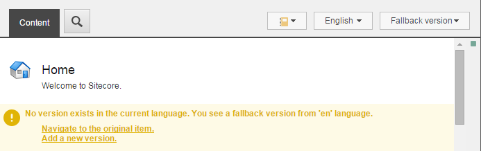 Language fallback | Sitecore Documentation