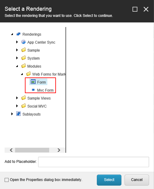 Insert a web form directly on a web page | Sitecore Documentation