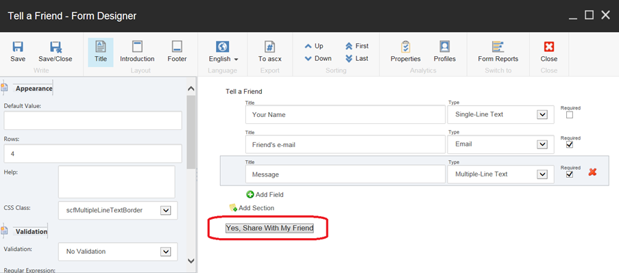 Walkthrough: Configuring the Submit button | Sitecore Documentation