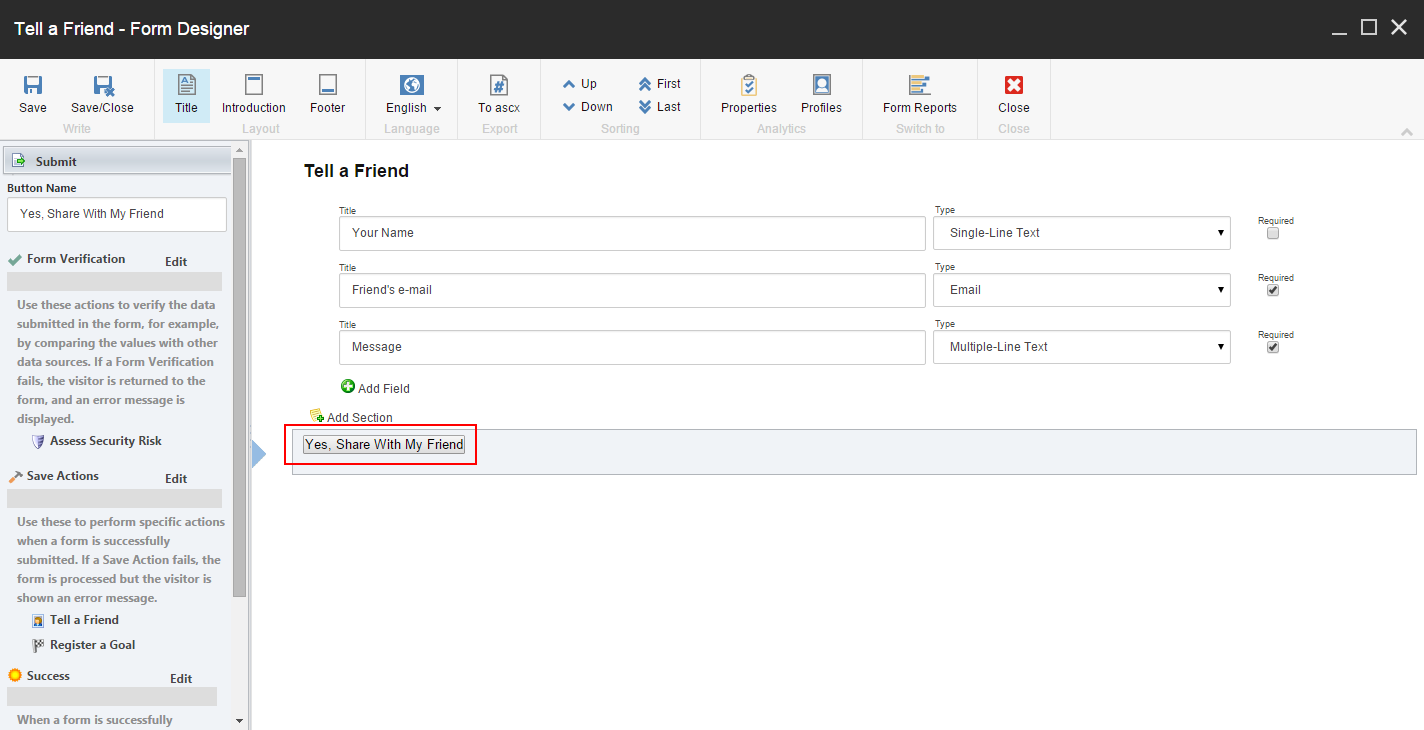 Configure a form verification | Sitecore Documentation