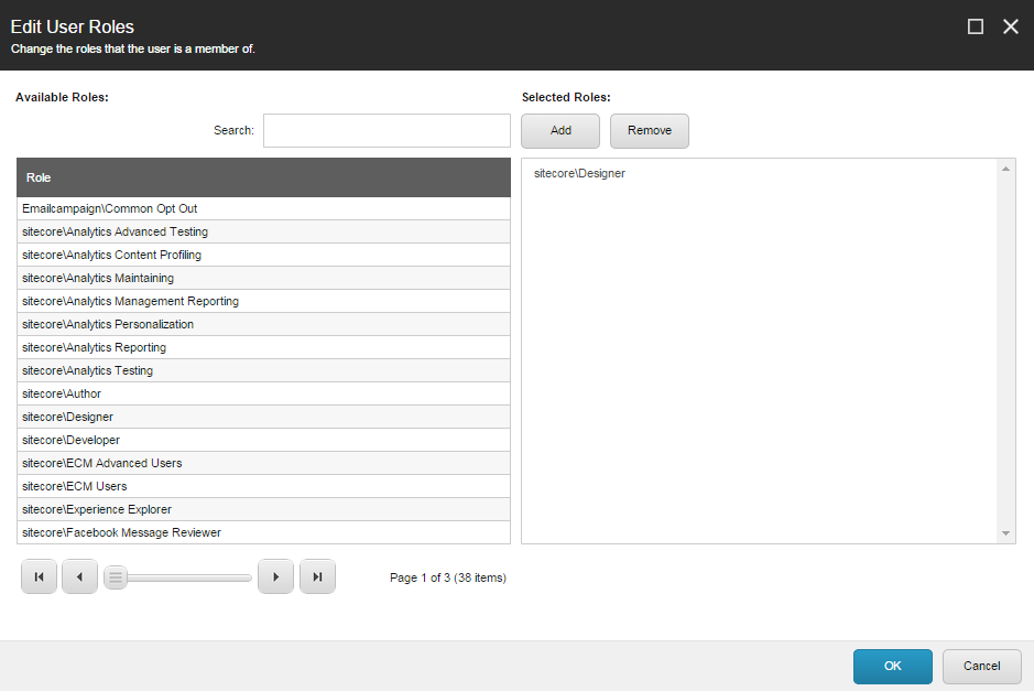 Add a user to a role | Sitecore Documentation
